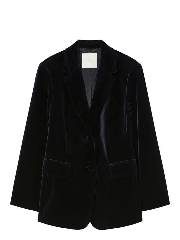 Marina Rinaldi Velvet Blazer - Navy