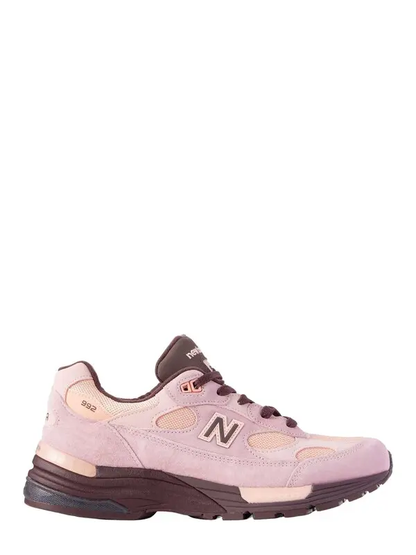NEW BALANCE 992 Suede-trimmed Mesh Sneakers - Antique Rose