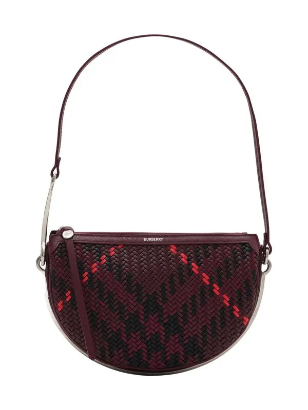 Burberry Small Woven Bridle Saddle Bag - Red