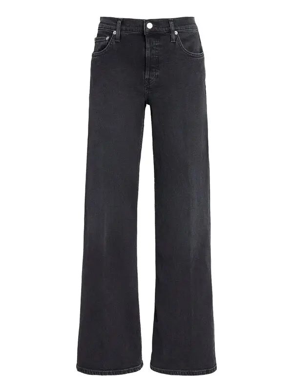 RE-DONE Laurel Mid-rise Wide-leg Jeans - Black