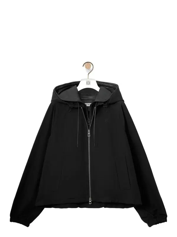 Loewe Parka In Technical Cotton Shell - Black