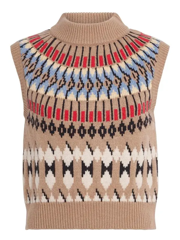 Polo Ralph Lauren Wool-cashmere Fair Isle Sweater Vest - Beige