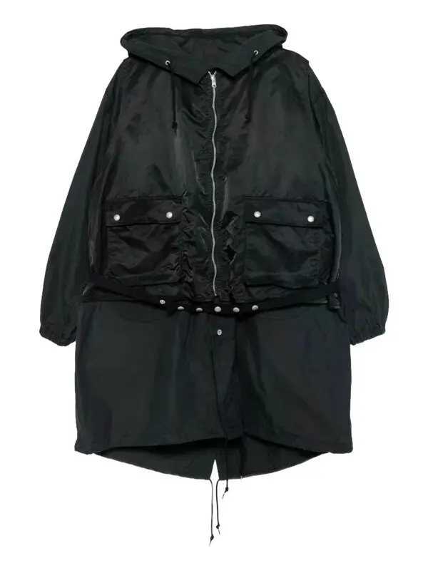 Comme Des Garçons Layered Hooded Coat - Blue