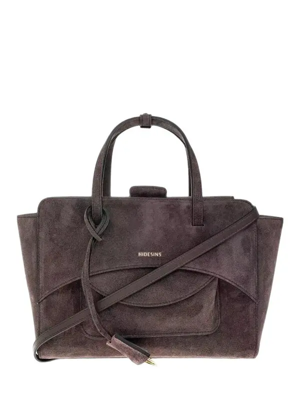 HIDESINS Medium Flap Leather Tote Bag - Brown