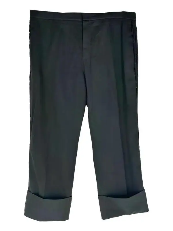 ANN DEMEULEMEESTER VINTAGE Straight-leg Cuffed Trousers - Black