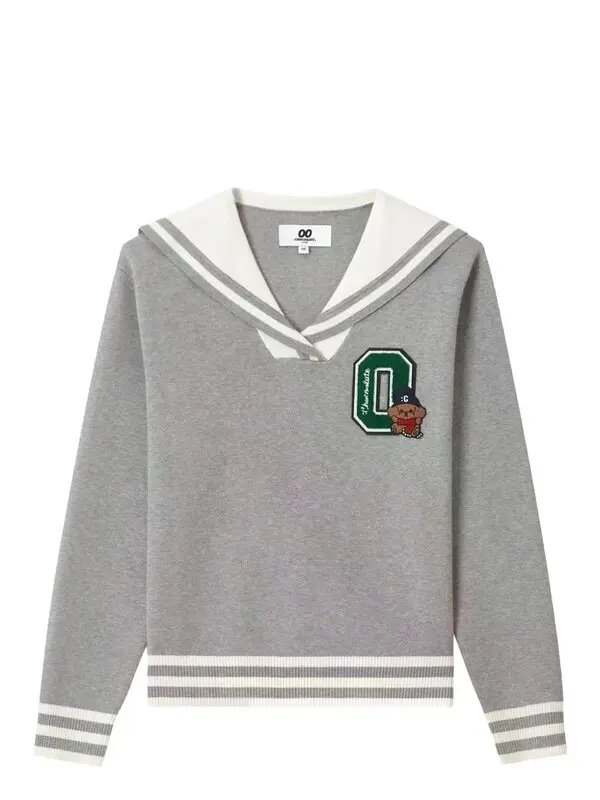 CHOCOOLATE Logo-patch Sailor-collar Sweater - Grey