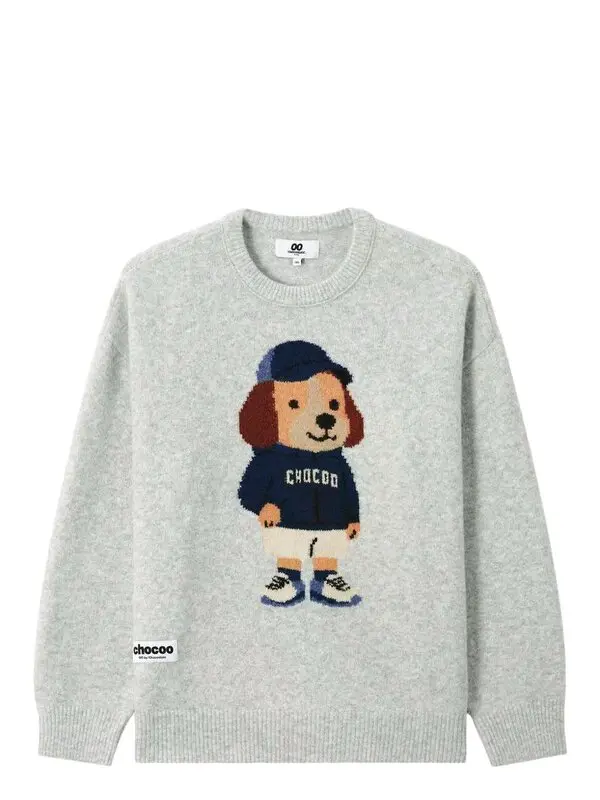 CHOCOOLATE Intarsia-knit Crew-neck Sweater - Grey
