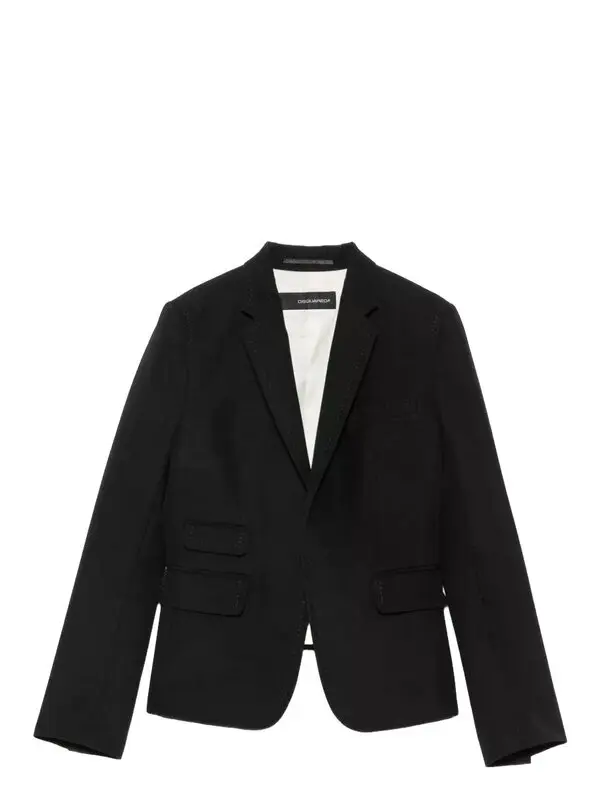 Dsquared2 2000s Topstitched Single-breasted Jacket - Black