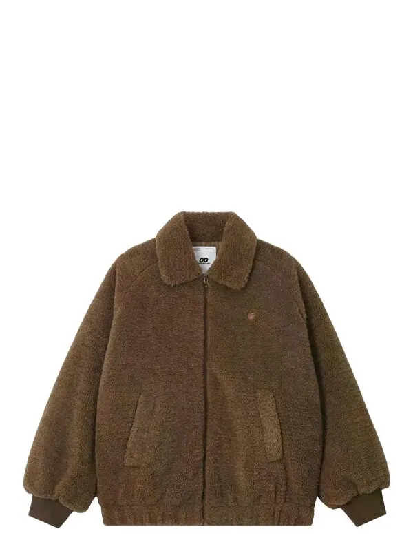 CHOCOOLATE Teddy-texture Zip-up Jacket - Brown