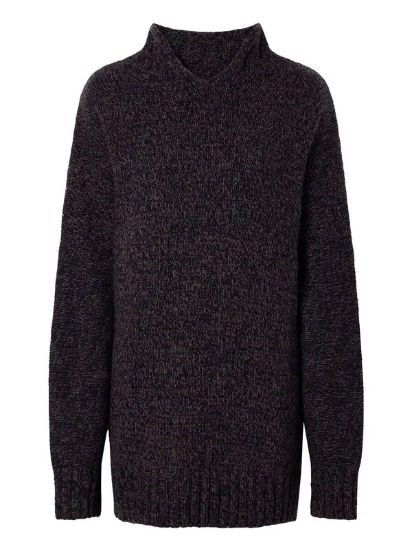 Khaite Novis Oversized Cashmere Mélange Sweater - Brown