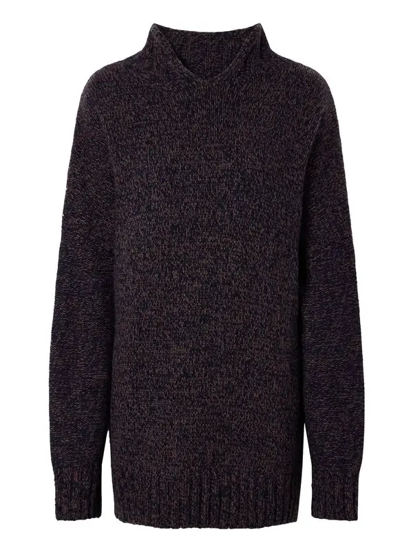 Khaite Novis Oversized Cashmere Mélange Sweater - Dark Brown