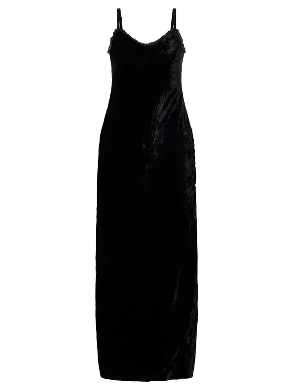 Alix Of Bohemia Athens Tulle-trimmed Velvet Maxi Dress - Black