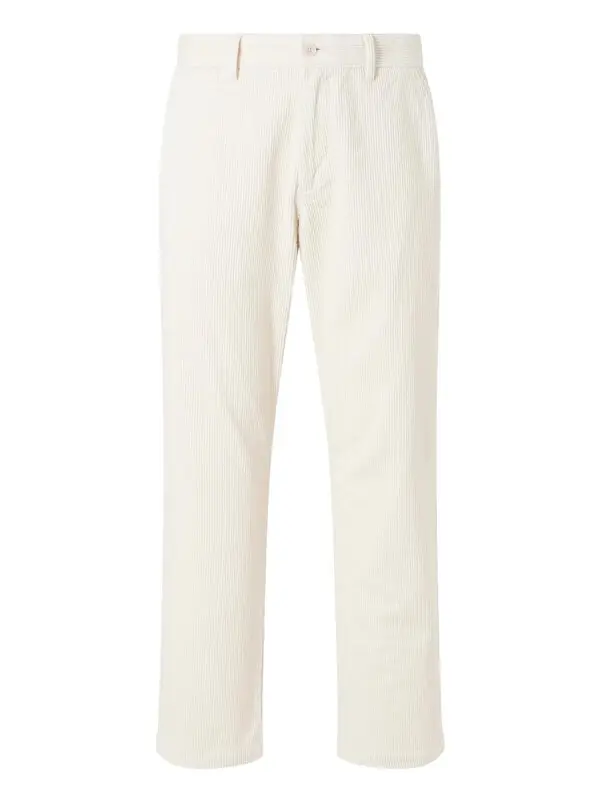 Nn07 Aden 50004 Straight-leg Organic Cotton-corduroy Trousers - Neutrals