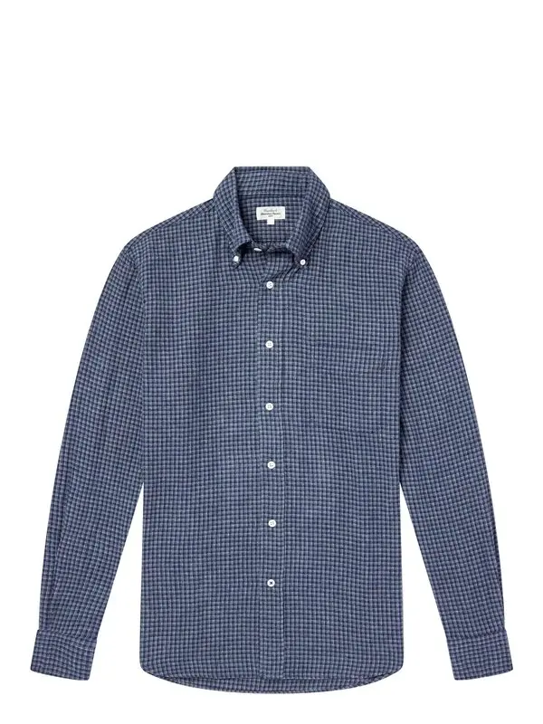 Hartford Pitt Checked Cotton-flannel Shirt - Navy