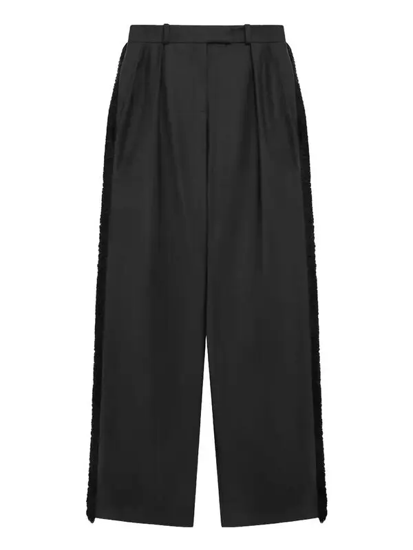 16Arlington Romano Fringe-trimmed Trousers - Black