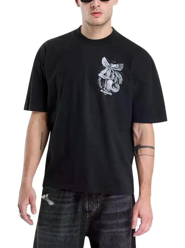 ALLSAINTS Seraph Angel-print T-shirt - Black
