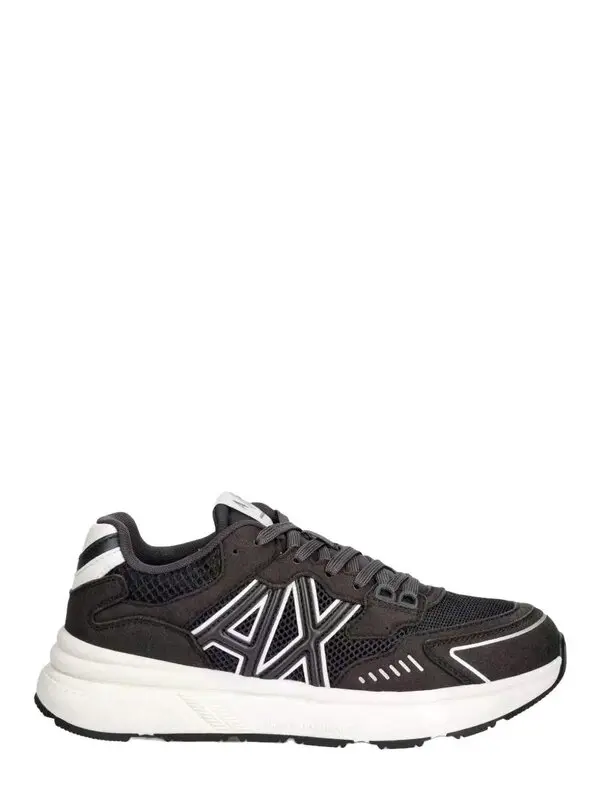 Armani Exchange Logo-patch Panelled Sneakers - Grey