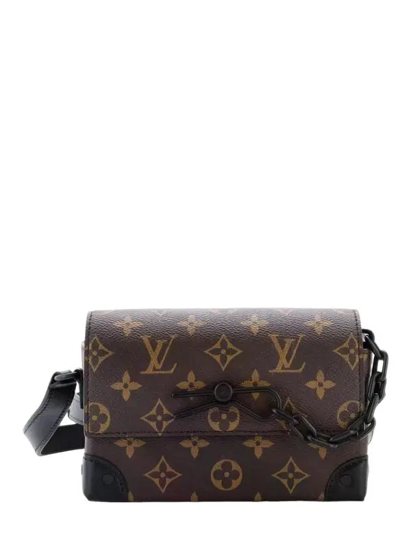 LOUIS VUITTON Steamer Wearable Wallet Macassar Monogram Canvas With Leather Crossbody Bag - Black