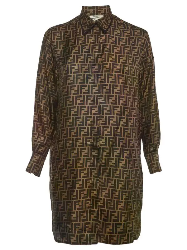 Fendi Button-front Mini Dress - Brown