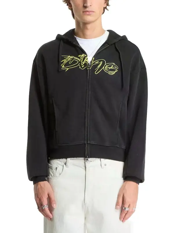 DIME Distressed Terry Hoodie - Black