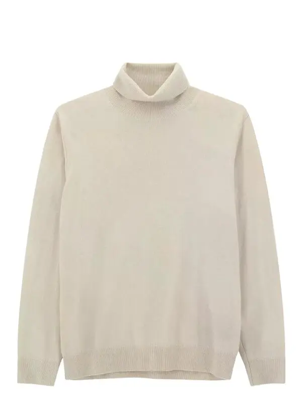 Boggi Milano Turtleneck Jumper In Cashmere - Neutrals