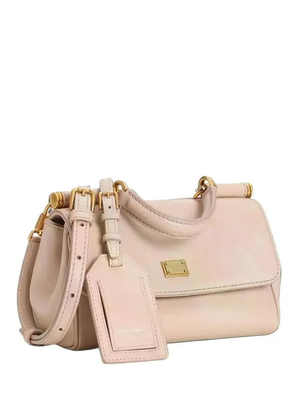 Dolce & Gabbana Mini My Sicily Handbag In Plongé Calfskin - Neutrals