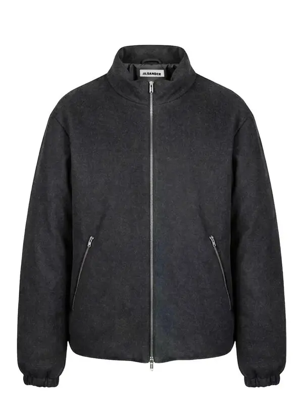 JIL SANDER Zip-up Wool Jacket - Grey