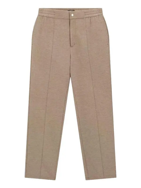 Boggi Milano Joggers In Cotton Blend Scuba Mélange - Neutrals
