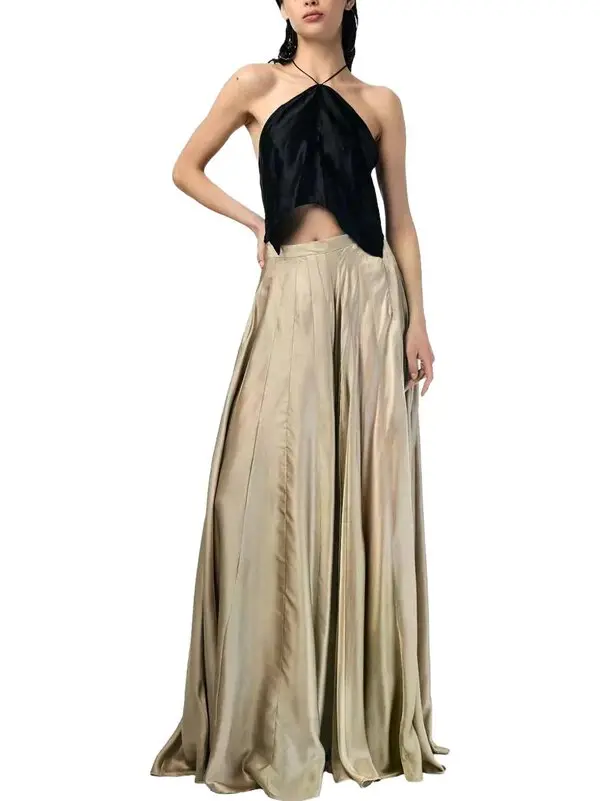 ANDRA ANDREESCU Vesper Silk Halterneck Top - Neutrals