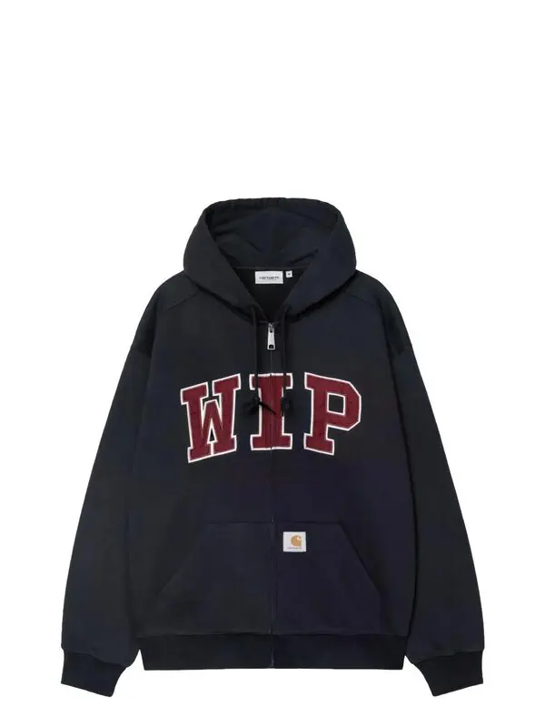 Carhartt Work In Progress Logo-appliqué Zip-up Hoodie - Black