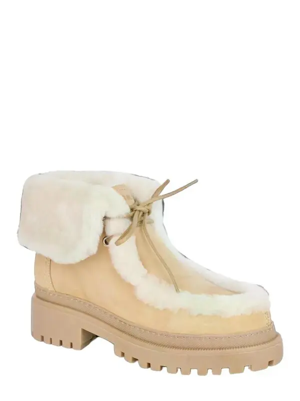 YVES SALOMON Shearling-trim Suede Ankle Boots - Neutrals