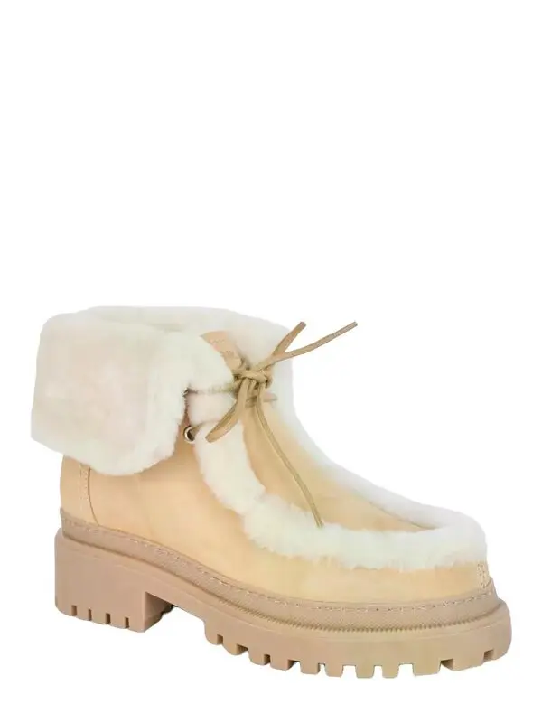 YVES SALOMON Shearling-trim Suede Ankle Boots - Neutrals
