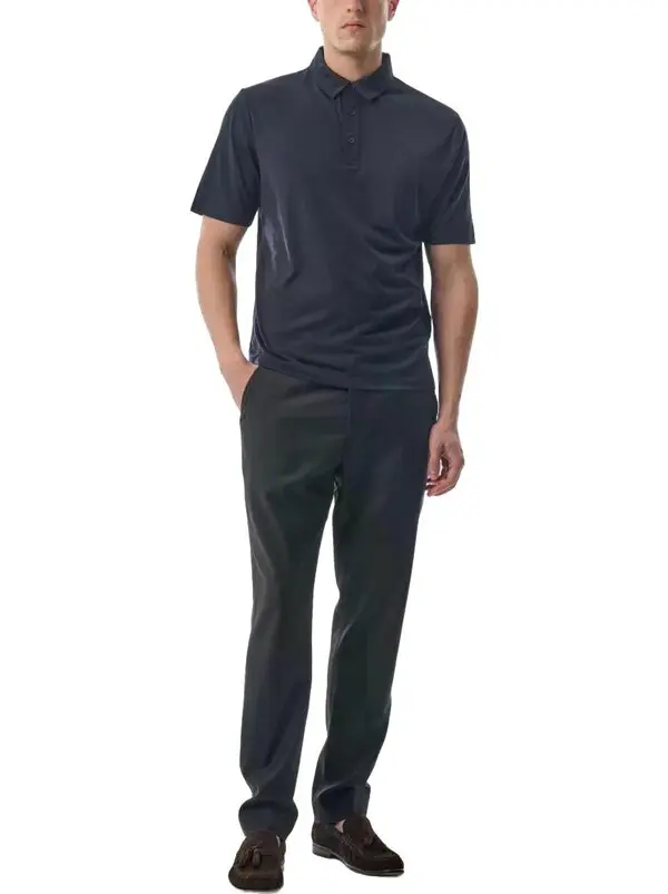MEGUSTA Aurea Merino Polo Shirt - Blue