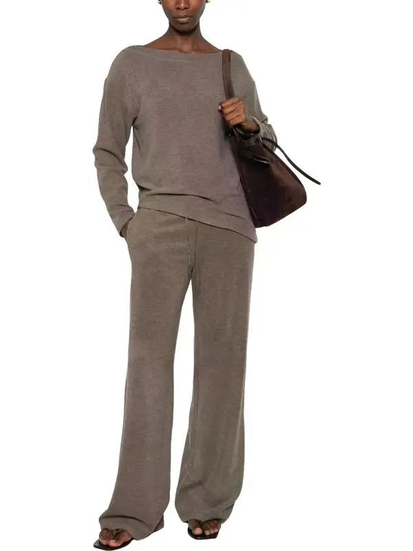 ELEH Drawstring Wide-leg Track Pants - Brown