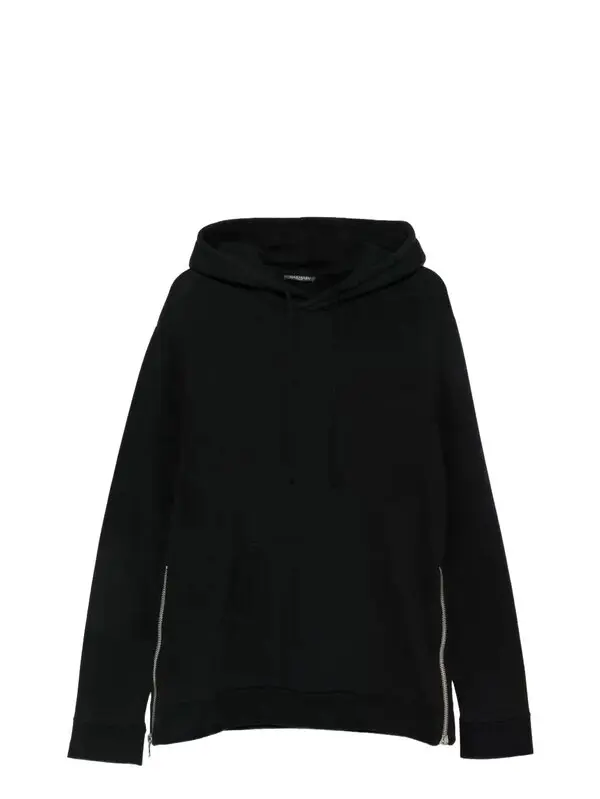Balmain Side-zip Drawstring Hoodie - Black