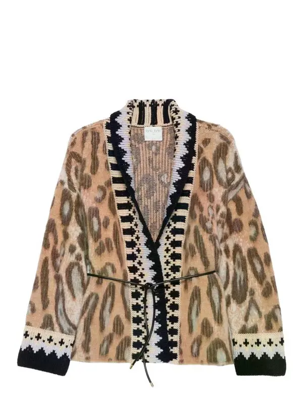FORTE_FORTE Leopard-print Belted Cardigan - Neutrals
