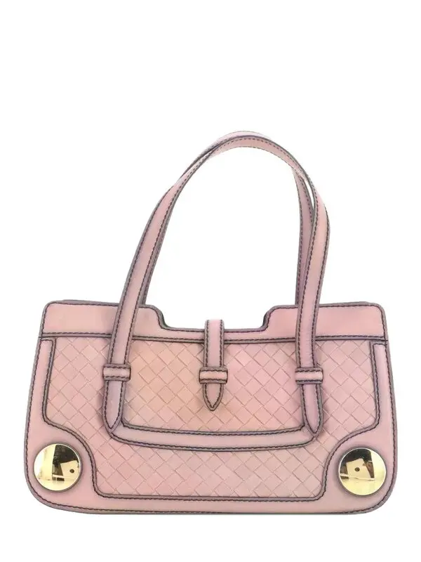 Bottega Veneta Accordion Tote Studded Intrecciato Nappa Medium Shoulder Bag - Pink