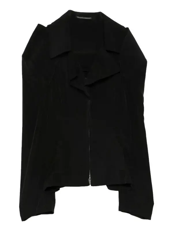 Yohji Yamamoto Crepe De Chine O Shoulder Jacket - Black