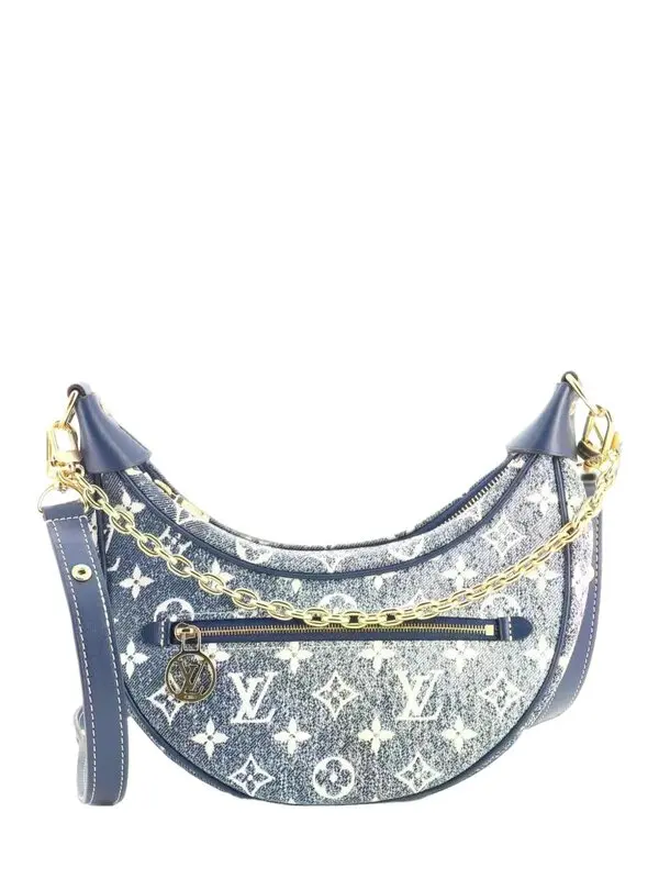 LOUIS VUITTON Loop Handbag Monogram Jacquard Denim Hobo Bag - Blue