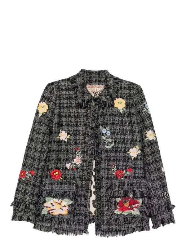 5 PROGRESS Embroidered Tweed Jacket - Grey