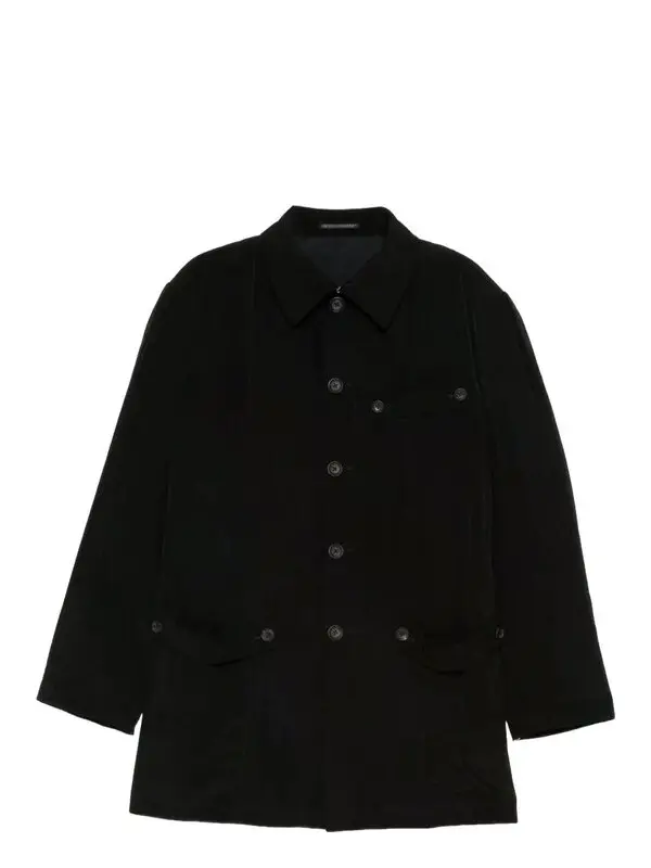 Yohji Yamamoto Tab-detail Padded Jacket - Black