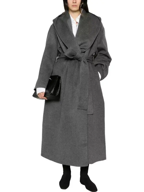 TOTEME Hooded Belted Coat - Grey