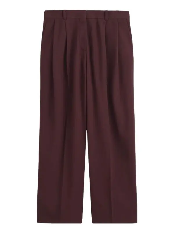 Cos Relaxed Twill Wide-leg Trousers - Brown