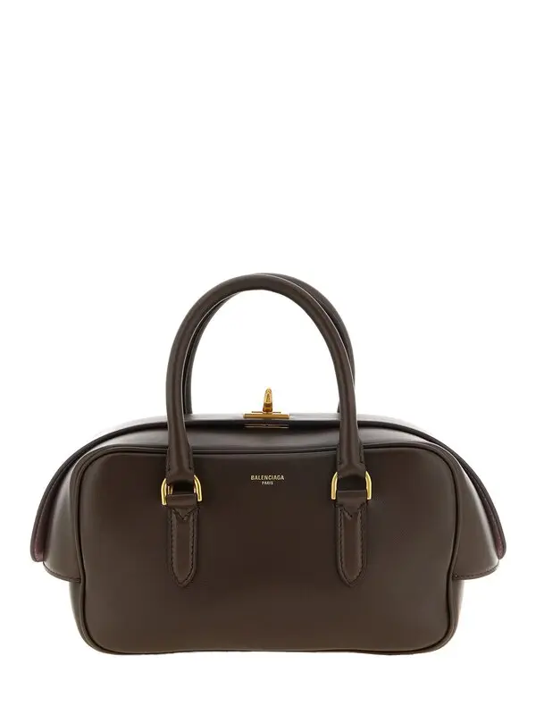 Balenciaga Bowling Le 7' Small Handbag - Brown