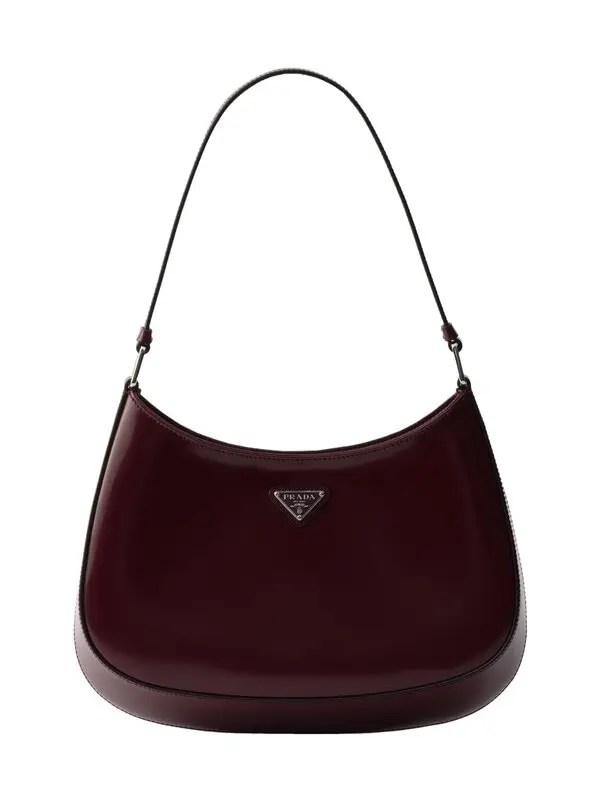Prada Cleo Brushed Leather Shoulder Bag - Red