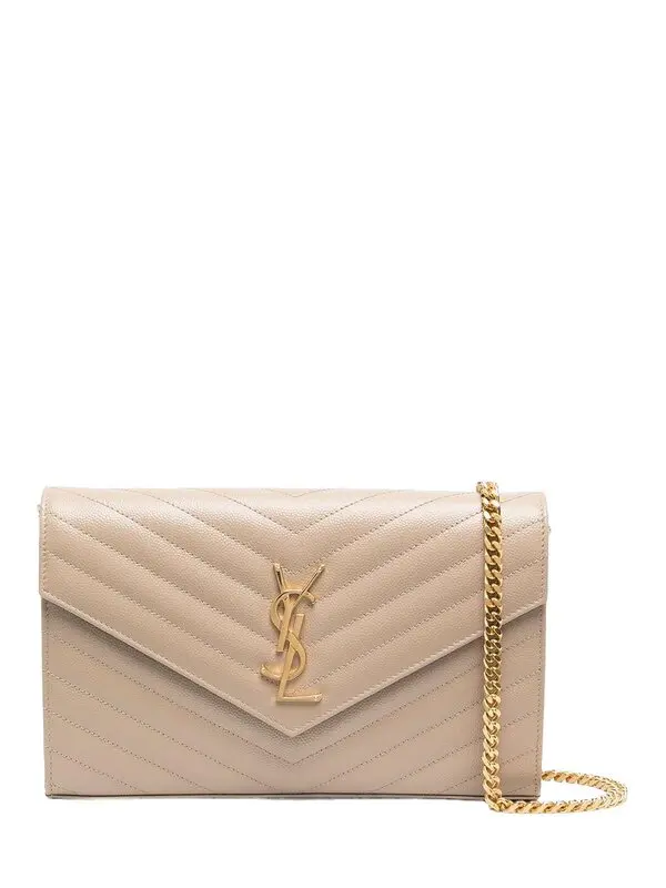 Saint Laurent Cassandre Leather Wallet On Chain - Multicolor