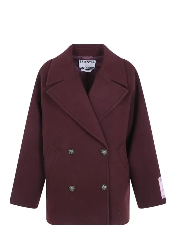 Essentiel Antwerp Kidney Oversized Double-breasted Coat - Red