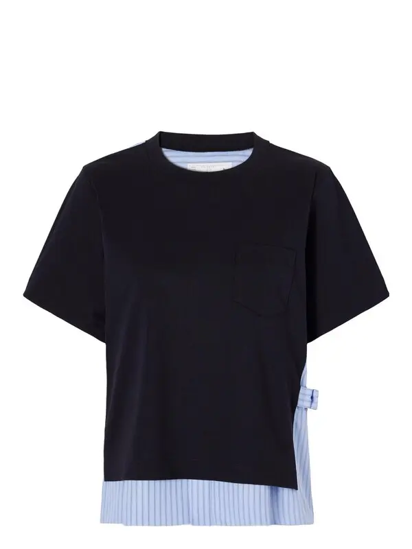 Sacai Layered-panel Chest-pocket T-shirt - Black