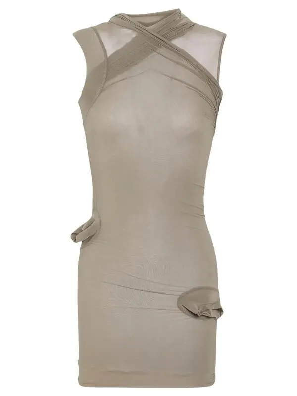 Rick Owens Mesh Sleeveless Mini Dress - Nude