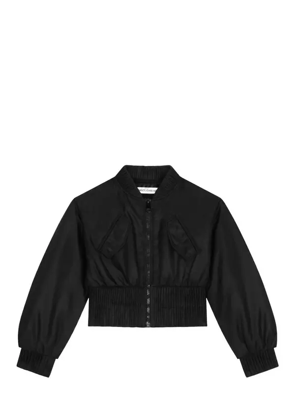 Dolce & Gabbana Satin Bomber Jacket With Tag - Black